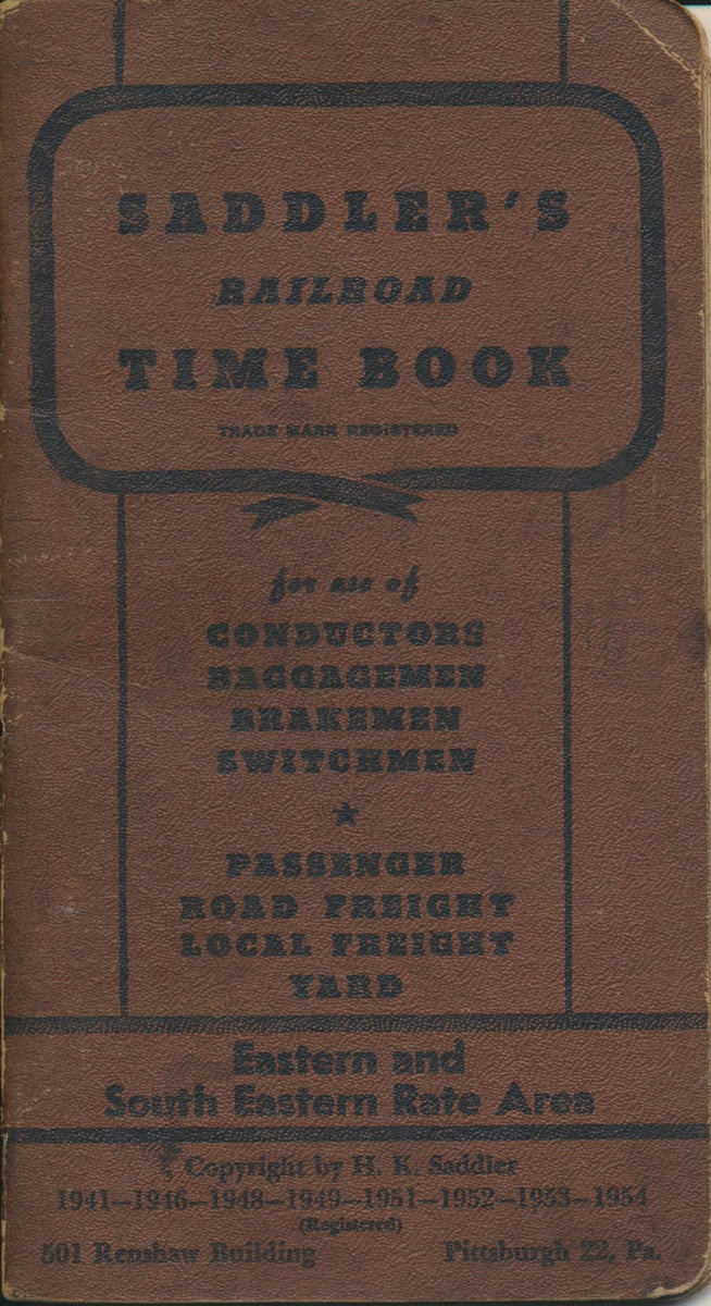 Saddler's Railroad Time Book – Rail Books
