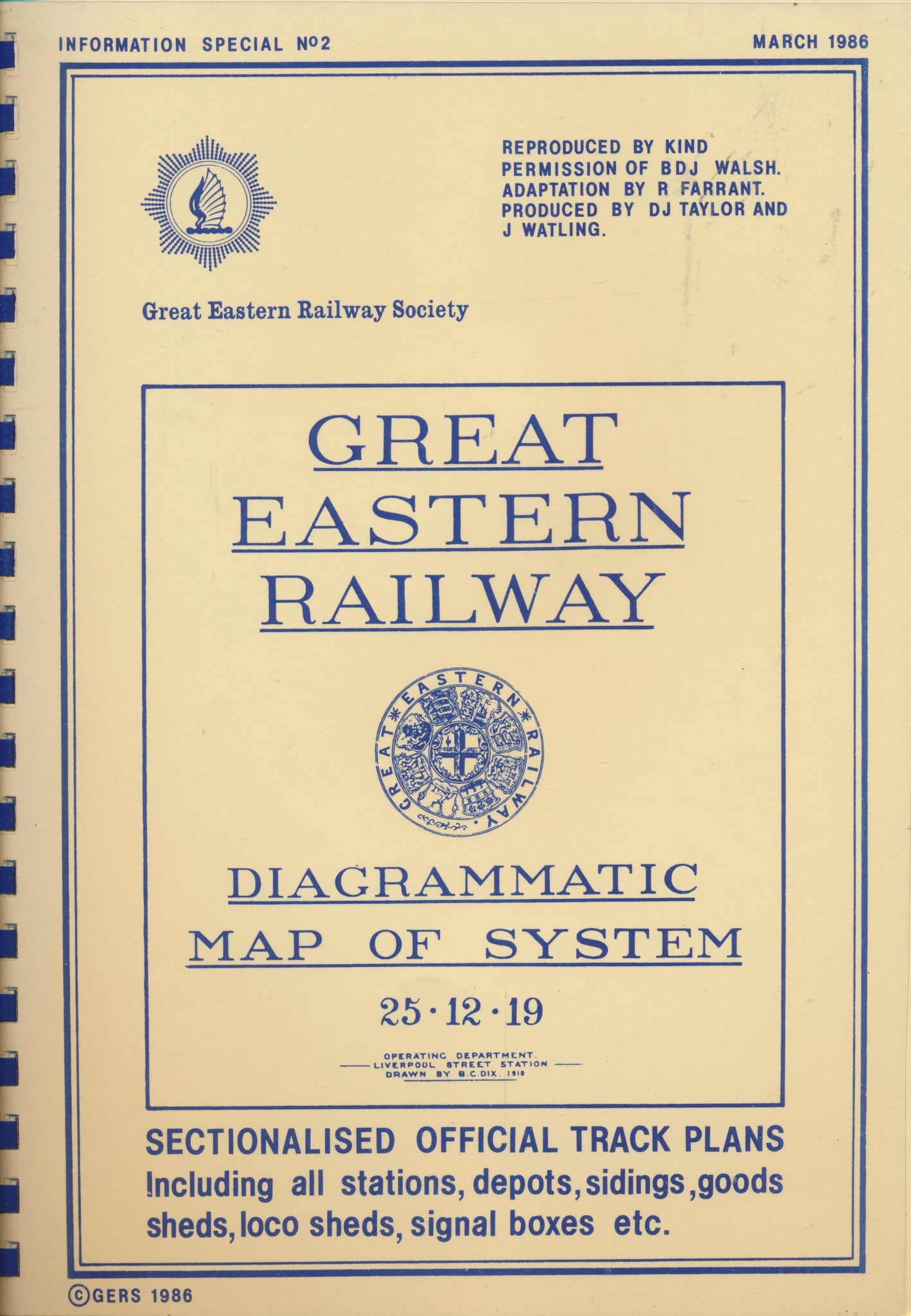Great Eastern Railway: Diagramatic Map of System – Rail Books